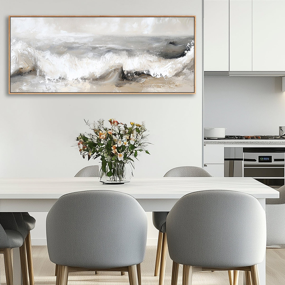 greige-abstract-framed-wall-art-canvas-neutral-grey-narrow-panoramic