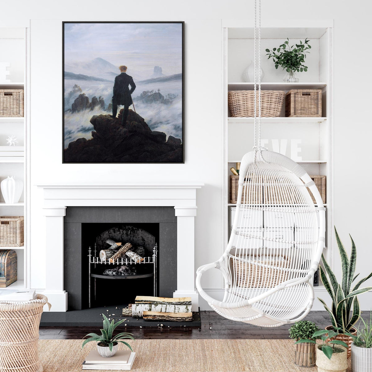 Caspar David Friedrich - Framed Wall Art Print Canvas Picture - Wander