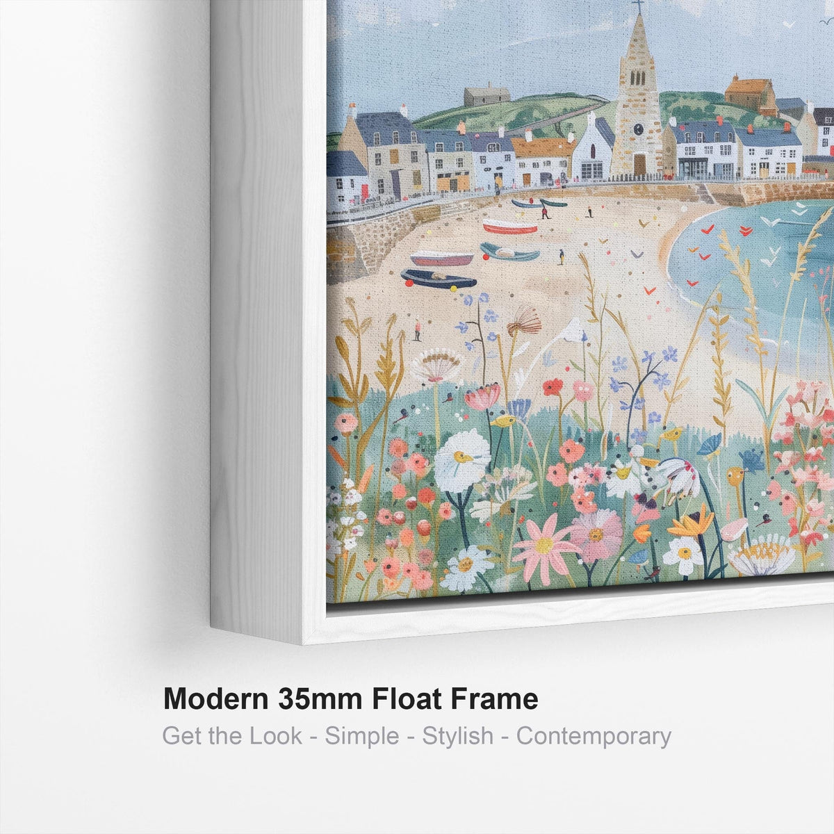 Coastal Cornish Harbour Wall Art Framed Canvas Print of Cornwall Seasi ...