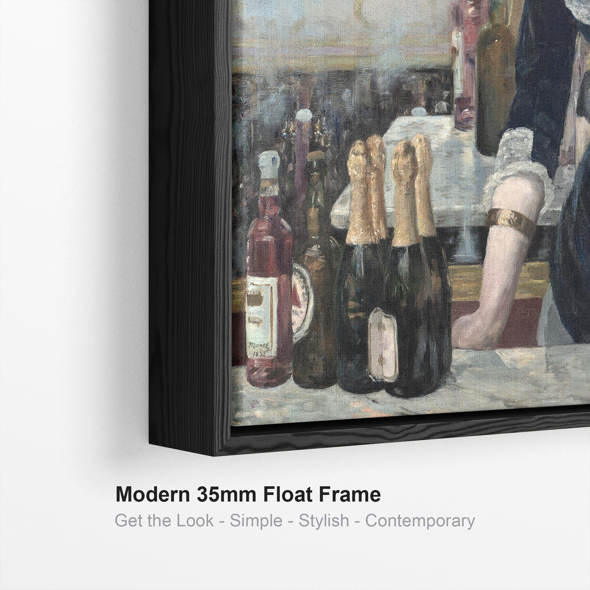Edouard Manet Framed Wall Art Canvas Print Bar at the Folies Bergere