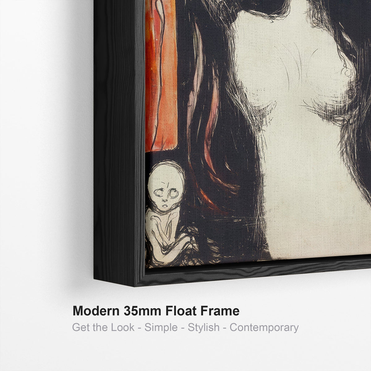 Large Edvard Munch Wall Art Framed Canvas Print of Madonna Painting