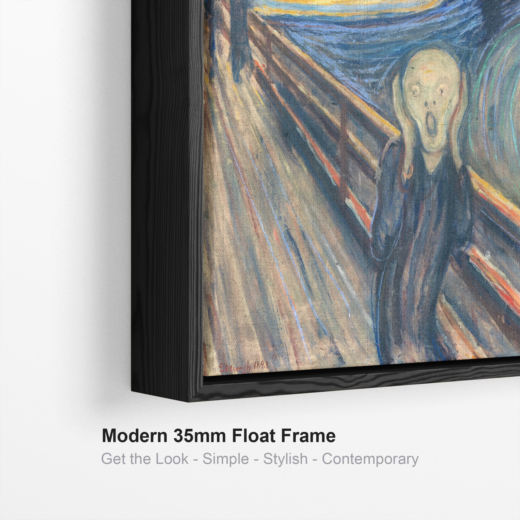 Large Edvard Munch Scream Wall Art Framed Canvas Print of Famous Paint