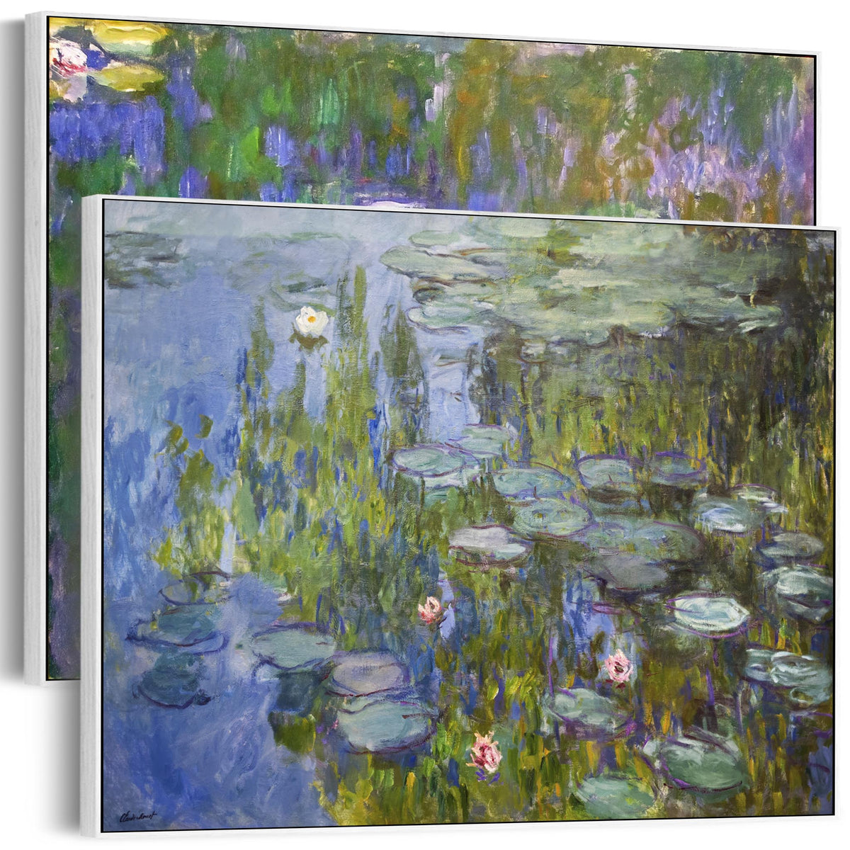 Extra Large Claude Monet Water Lilies Nympheas Pair of Blue Wall Art F ...