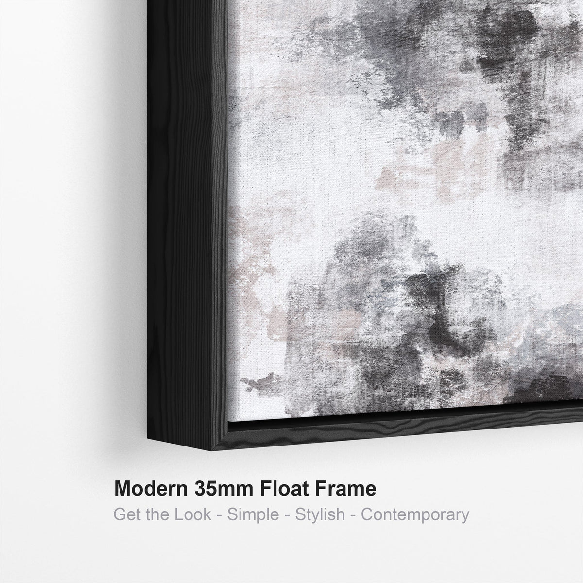 Extra Large Wall Art - Set of 3 - Black White Framed Abstract - 2094 ...