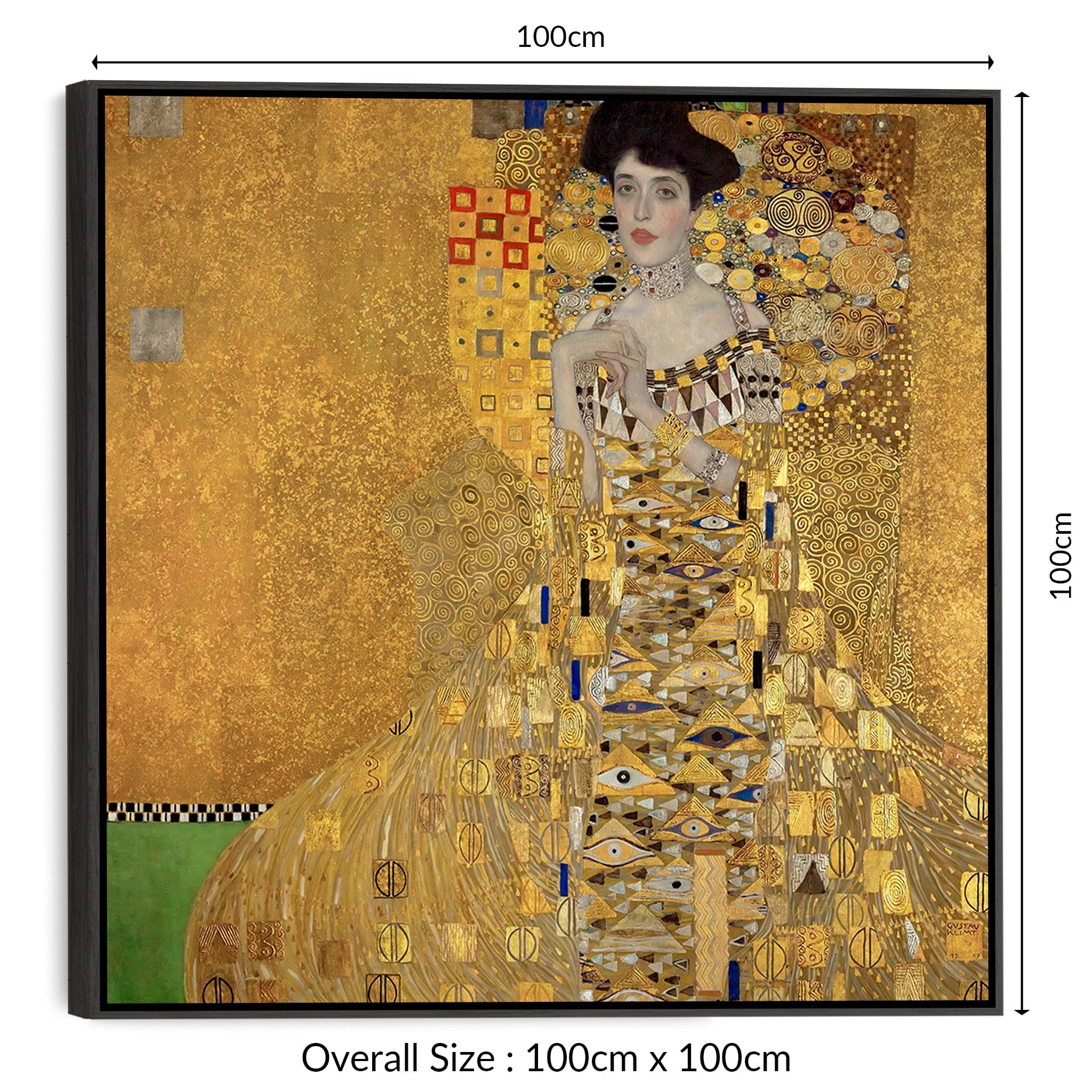 Large Gustav Klimt Framed Canvas Wall Art Print - The Lady in Gold Art