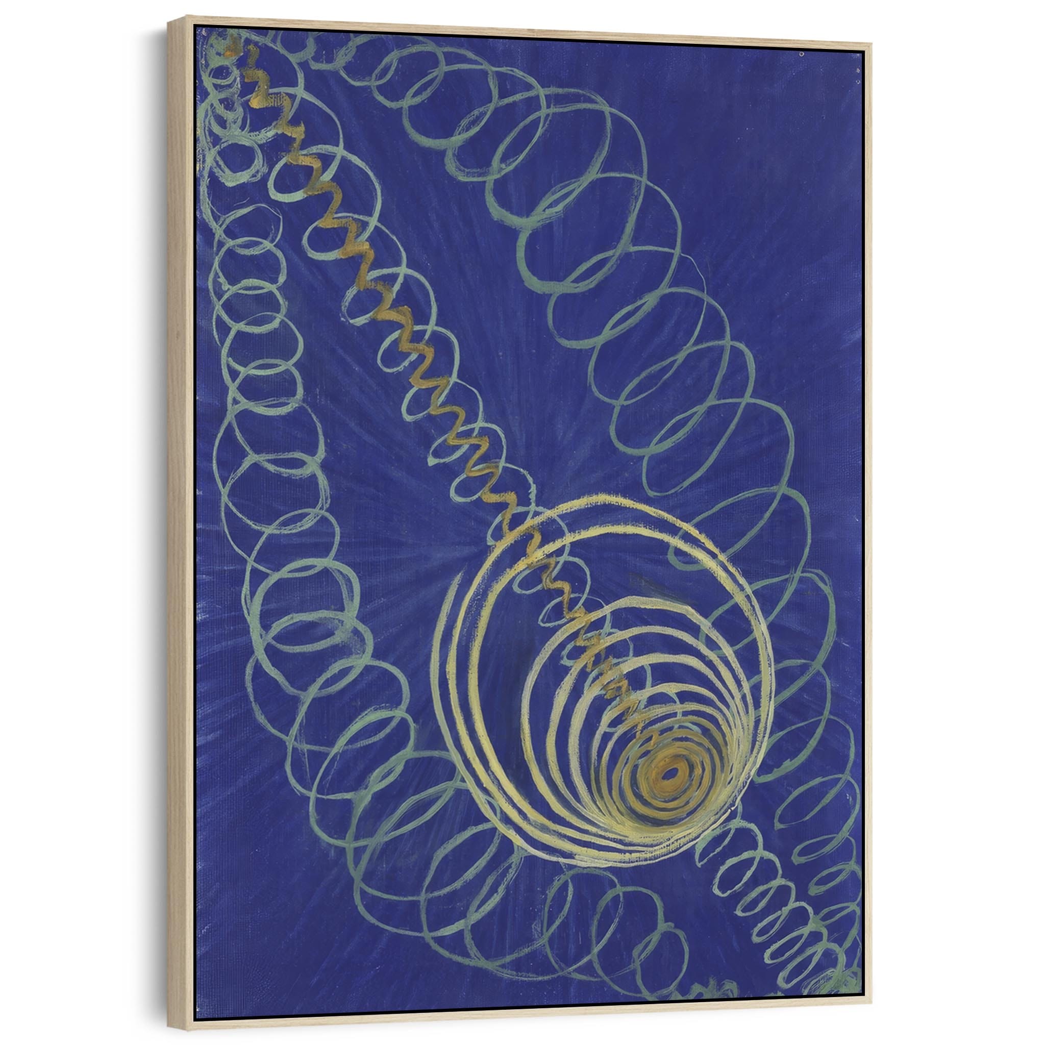 Hilma AF Klint Blue Yellow Abstract Wall Art Framed Canvas Print of No