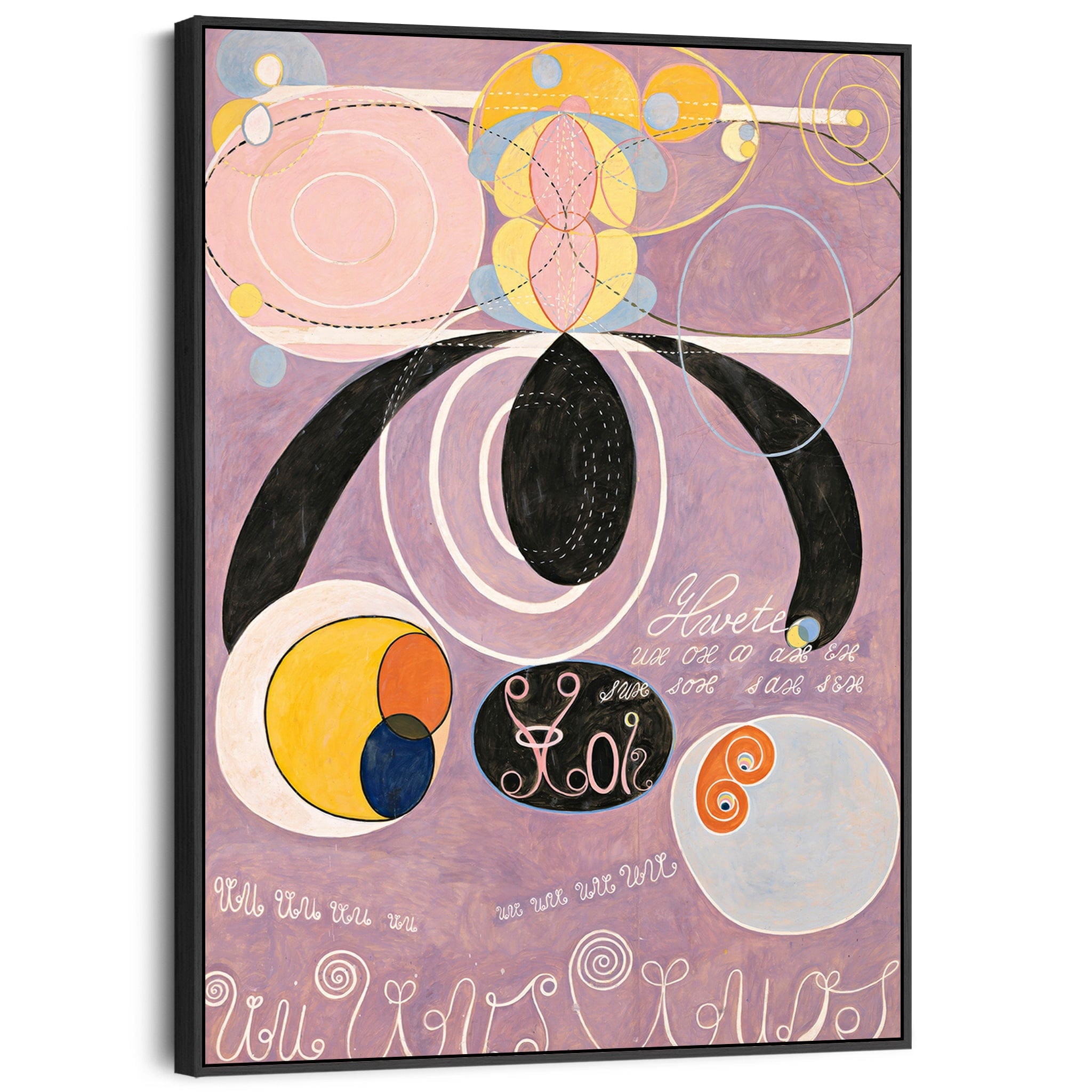 Hilma AF Klint Abstract Wall Art Framed Canvas Print of No6 Lilac Pain