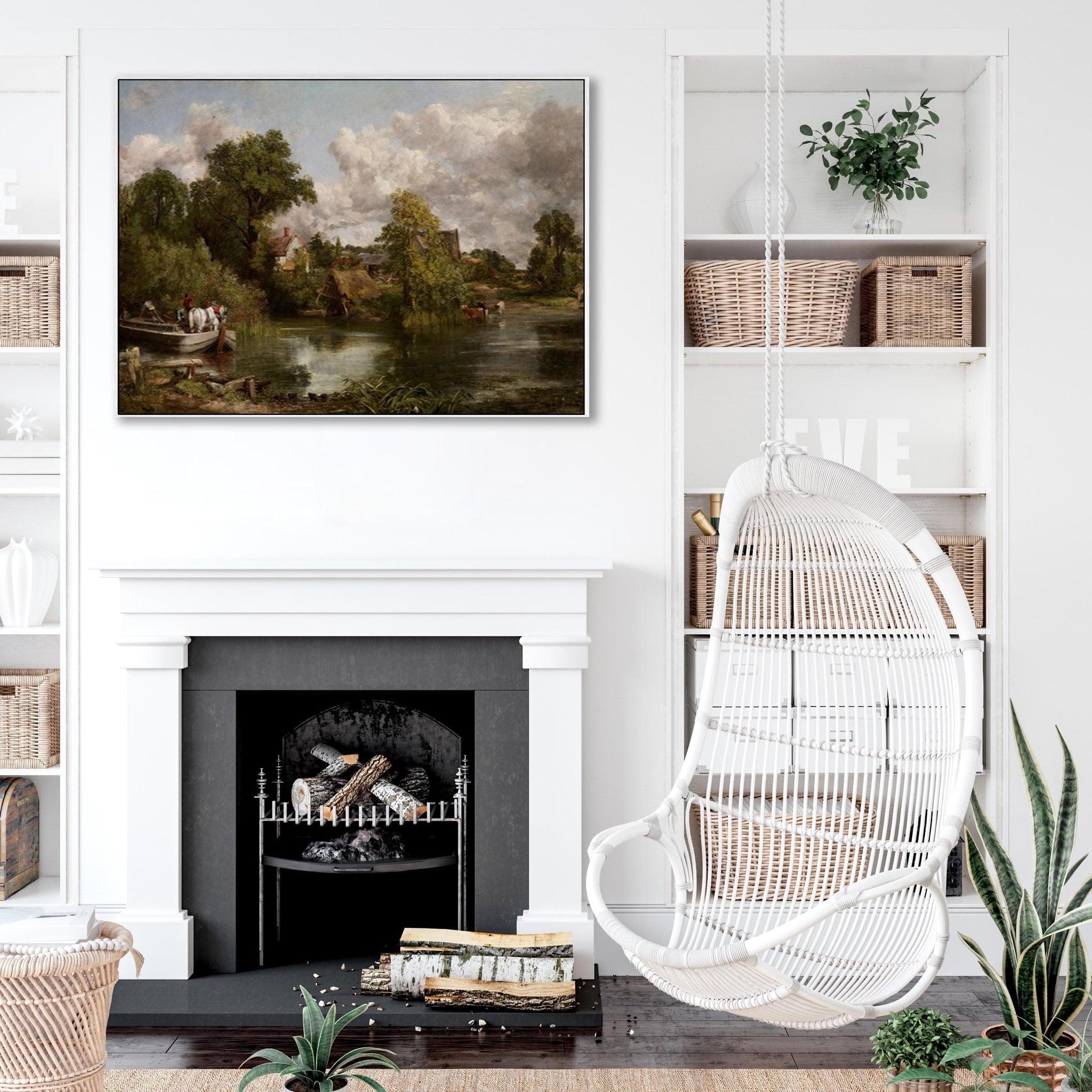John Constable - Framed Wall Art Print Canvas Picture - The White Hors