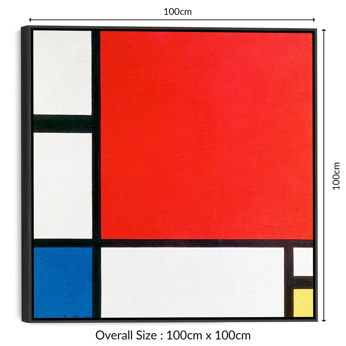 Large Piet Mondrian Framed Abstract Canvas - Colourful Modern Artwork ...