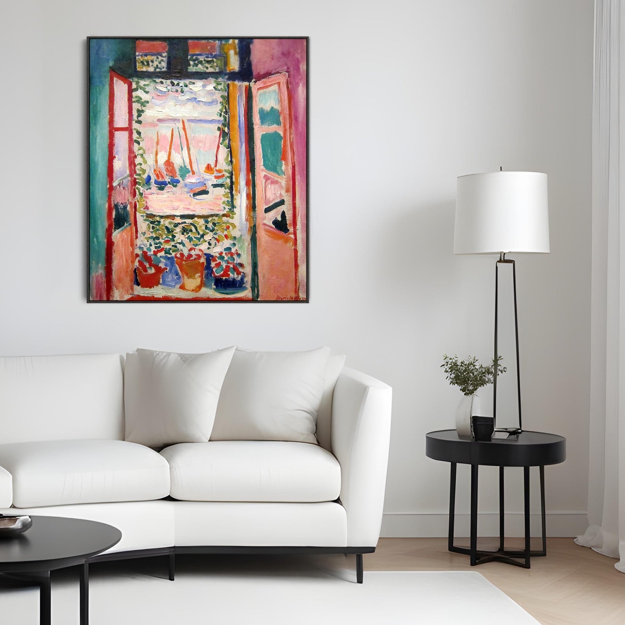 Large Colourful Henri Matisse Wall Art Framed Canvas Print of Open Win
