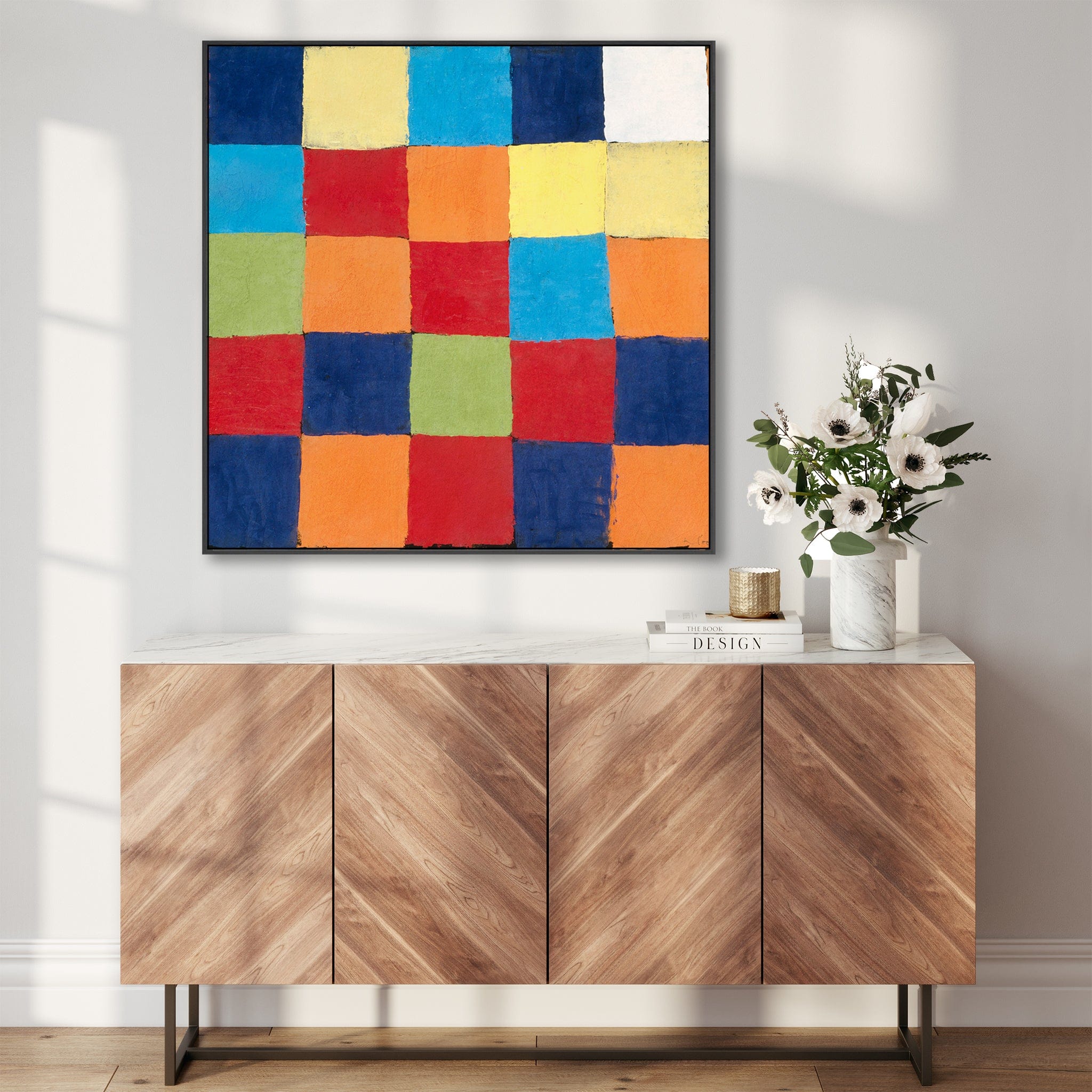 Large Colourful Abstract Framed Canvas Paul Klee Wall Art