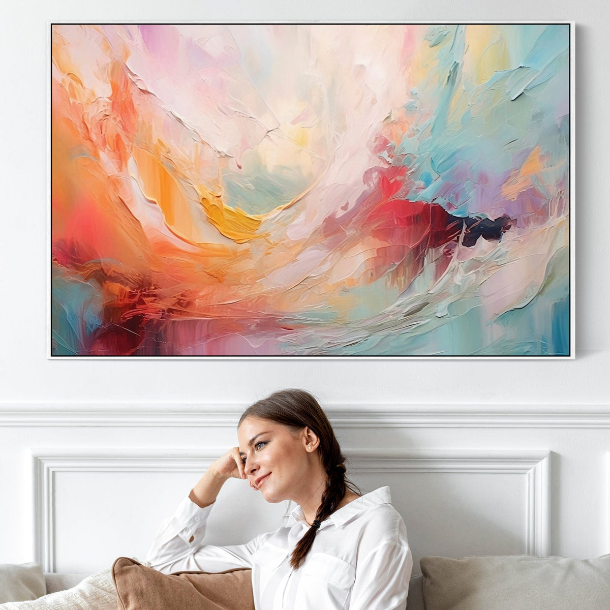 Bright Abstract Colourful Framed Wall Art Modern Canvas – wallfillers.co.uk