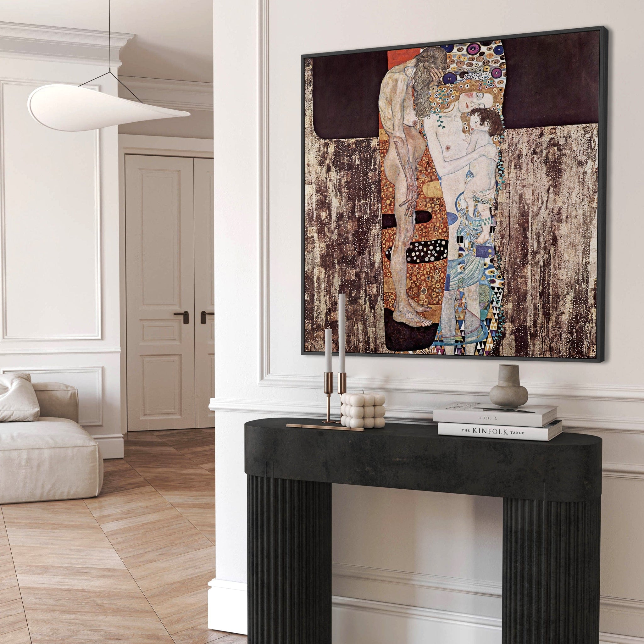 Gustav Klimt Abstract - Three Ages of a Woman - Framed Canvas Wall Art