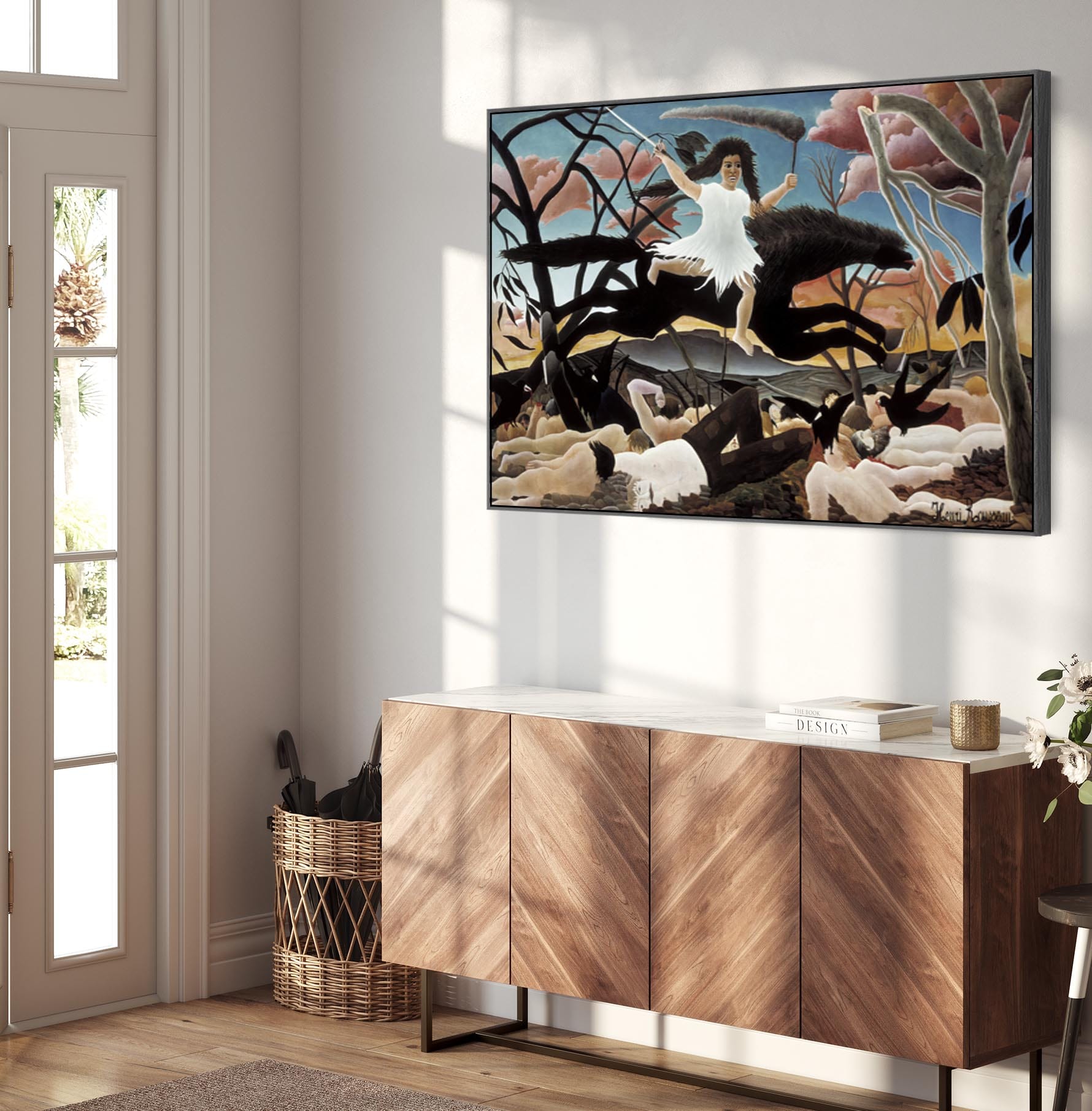 Large Henri Rousseau Wall Art Framed Canvas Print of War La Guerre Fam