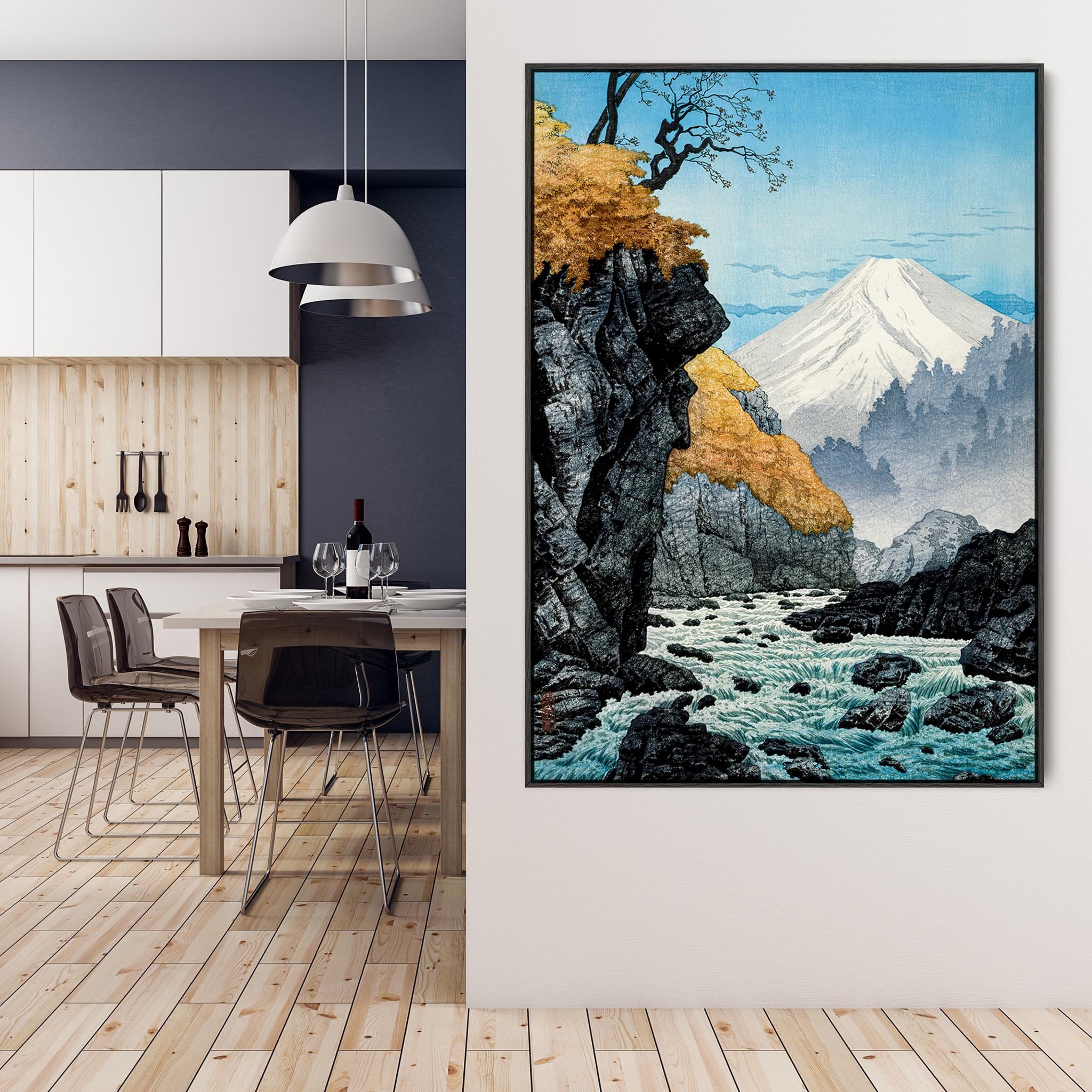 Mount Ashitaka Wall Art Framed Canvas Print of Hiroaki Takahashi Paint