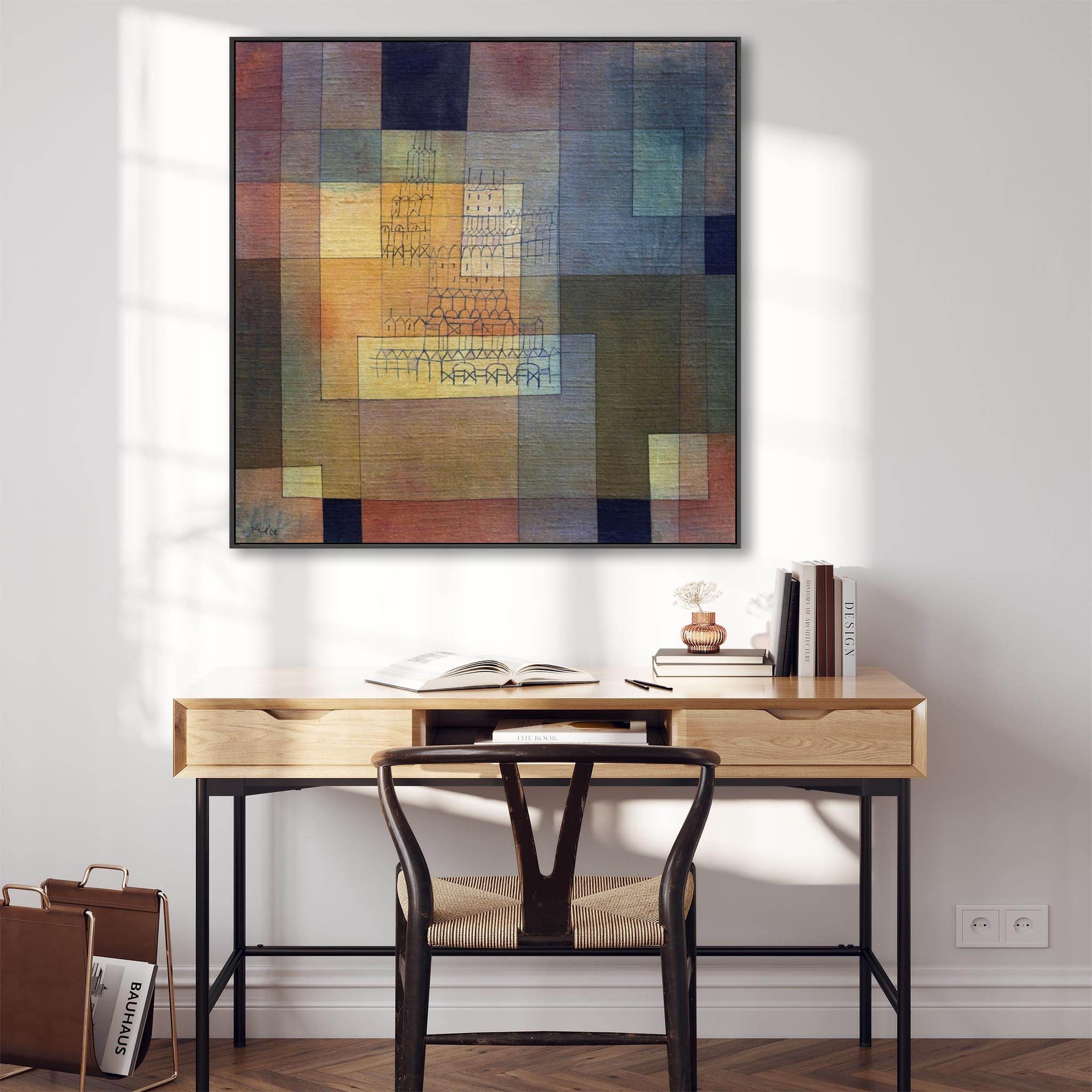 Large Colourful Paul Klee Abstract Wall Art Framed Canvas Print of Pol