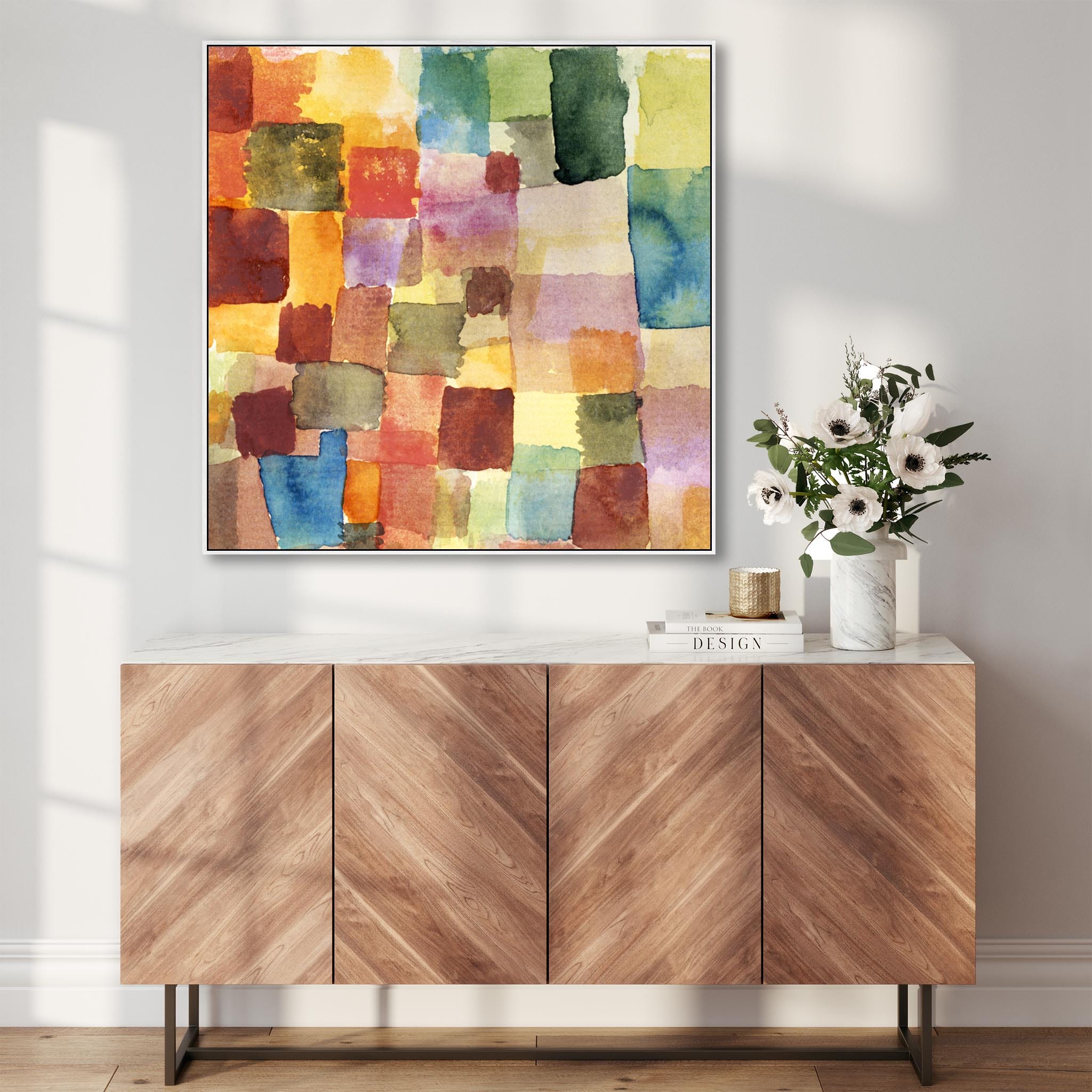 Large Multi Coloured Paul Klee Abstract Wall Art Framed Canvas Print o