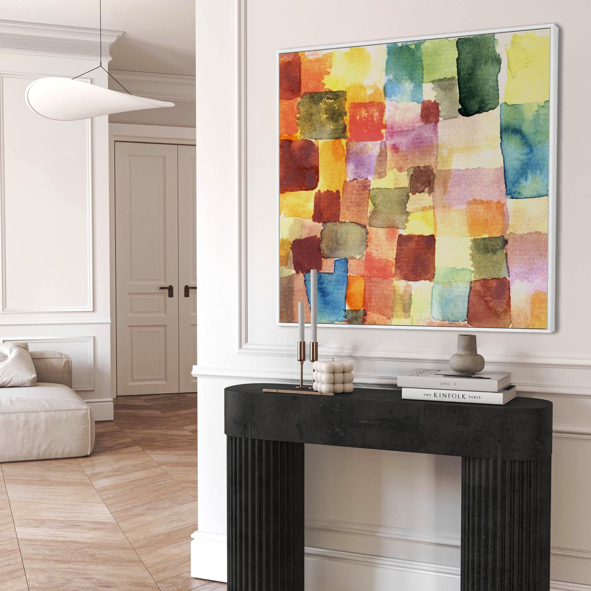 Large Multi Coloured Paul Klee Abstract Wall Art Framed Canvas Print o