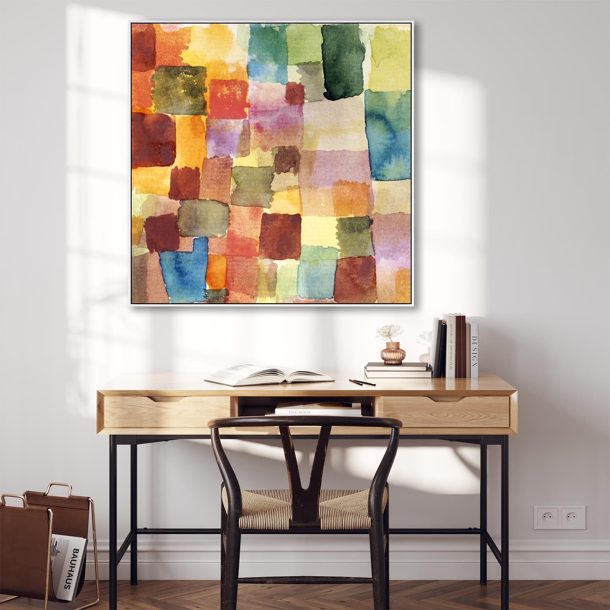 Large Multi Coloured Paul Klee Abstract Wall Art Framed Canvas Print o