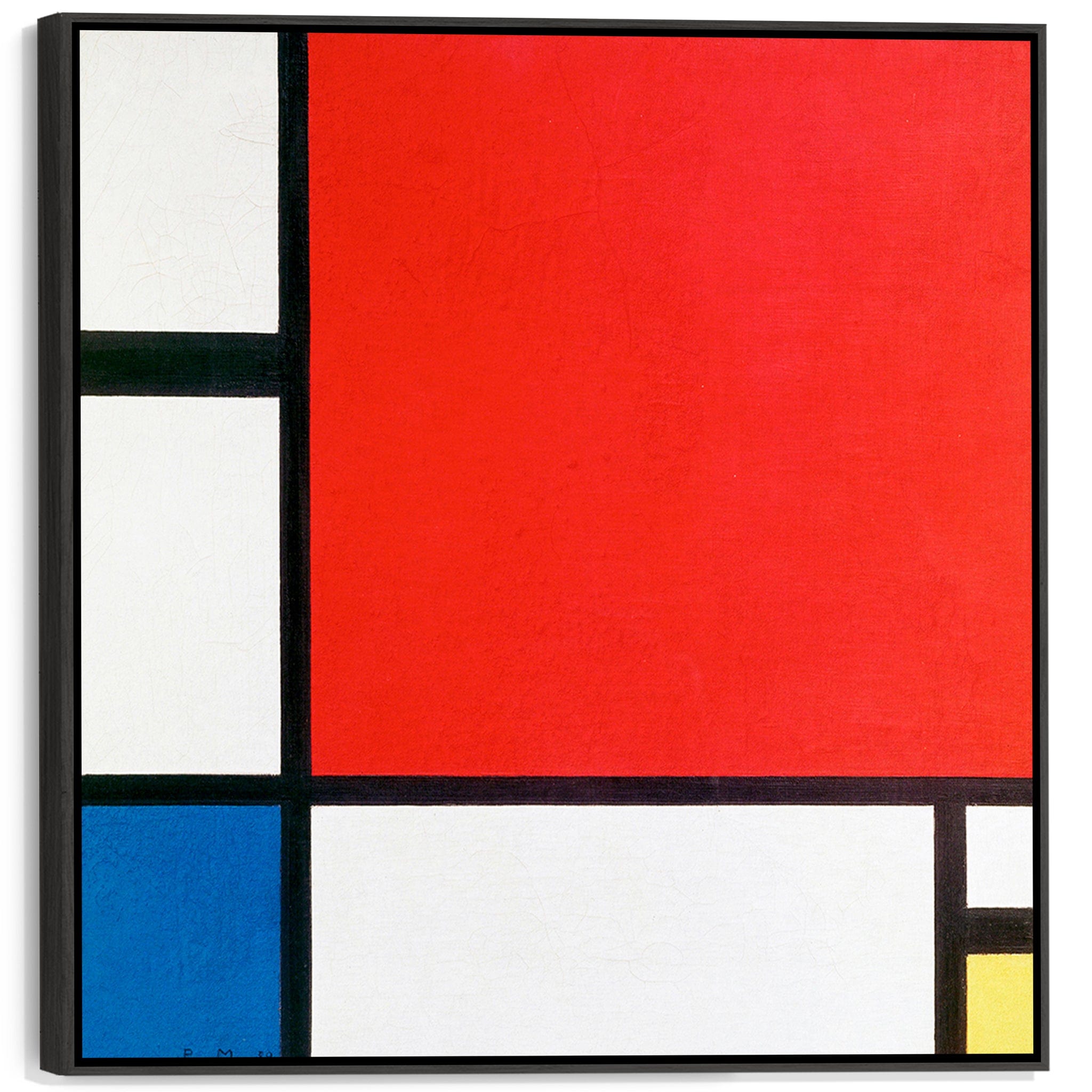 Large Piet Mondrian Framed Abstract Canvas - Colourful Modern Artwork