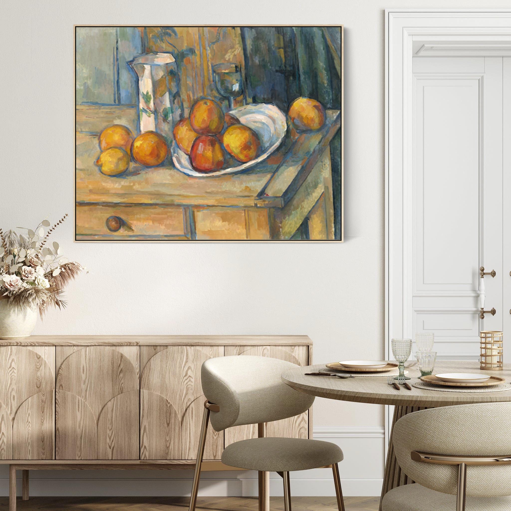 Paul Cezanne Still Life Kitchen Wall Art Framed Canvas Print of Milk J