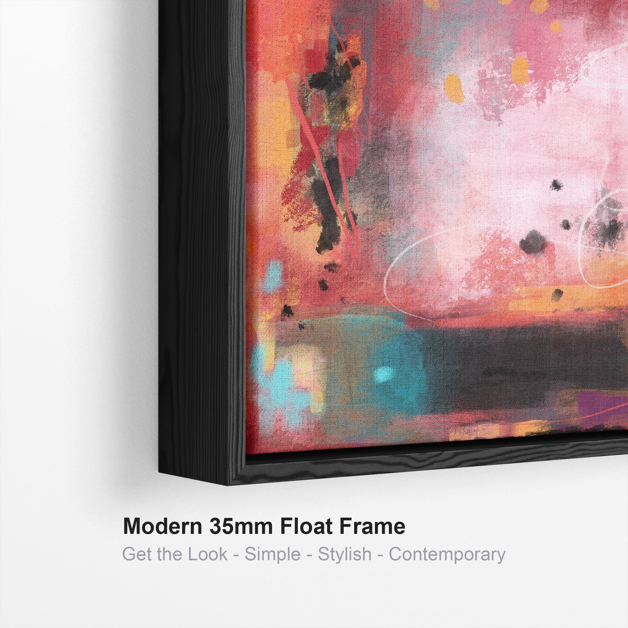 Large Modern Red Abstract Wall Art - Framed Canvas Picture