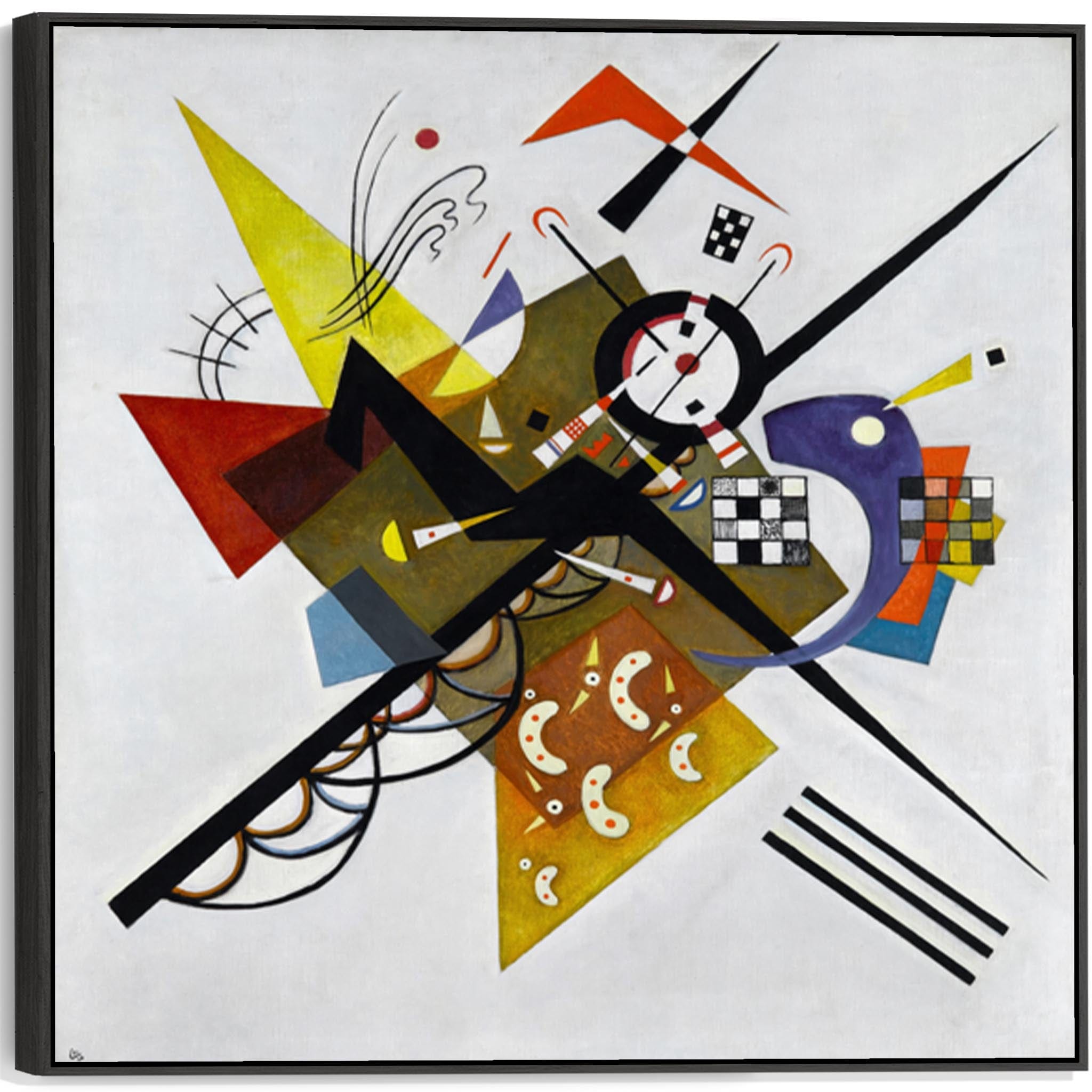 Large Multi Coloured Wassily Kandinsky Abstract Wall Art Framed Canvas