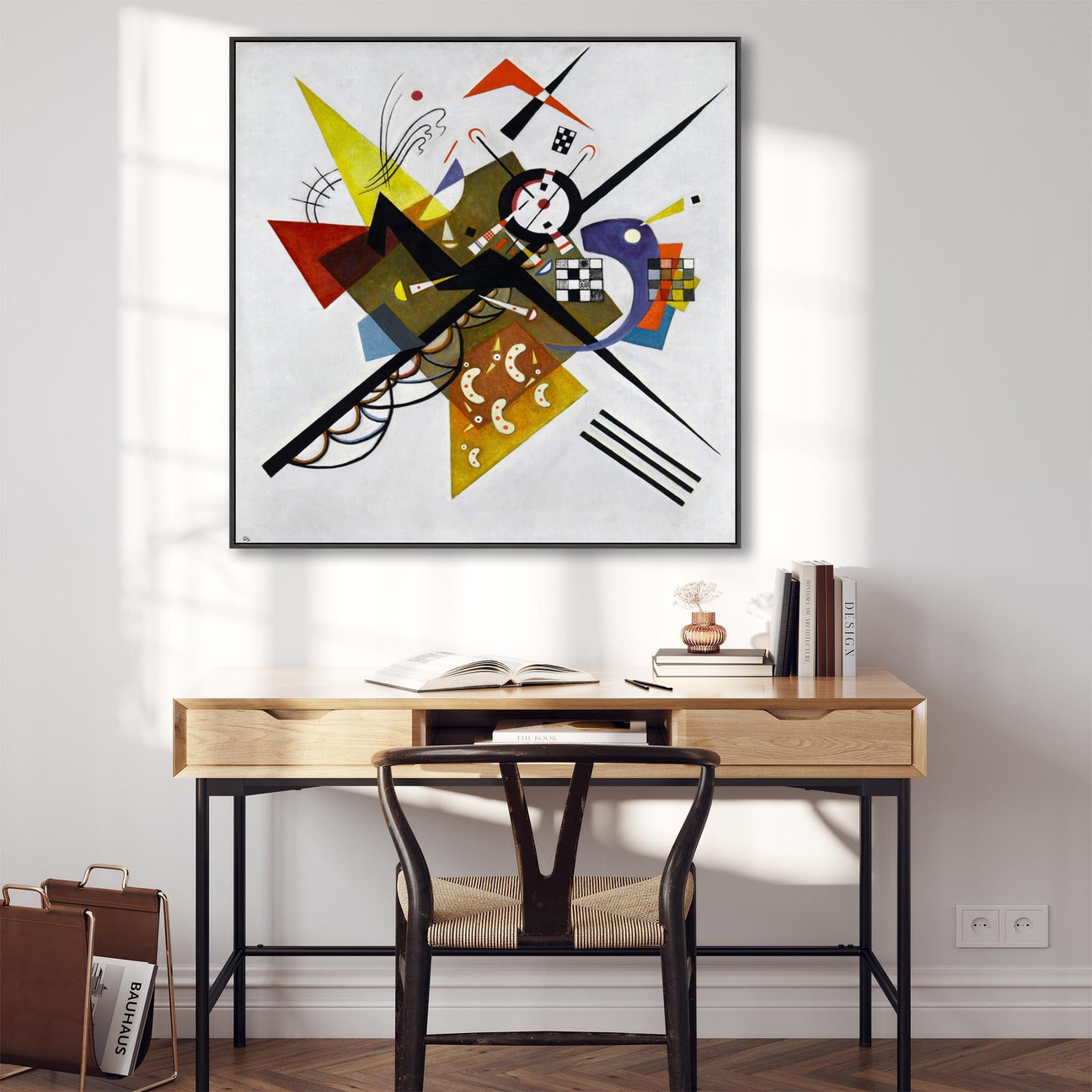 Large Multi Coloured Wassily Kandinsky Abstract Wall Art Framed Canvas ...