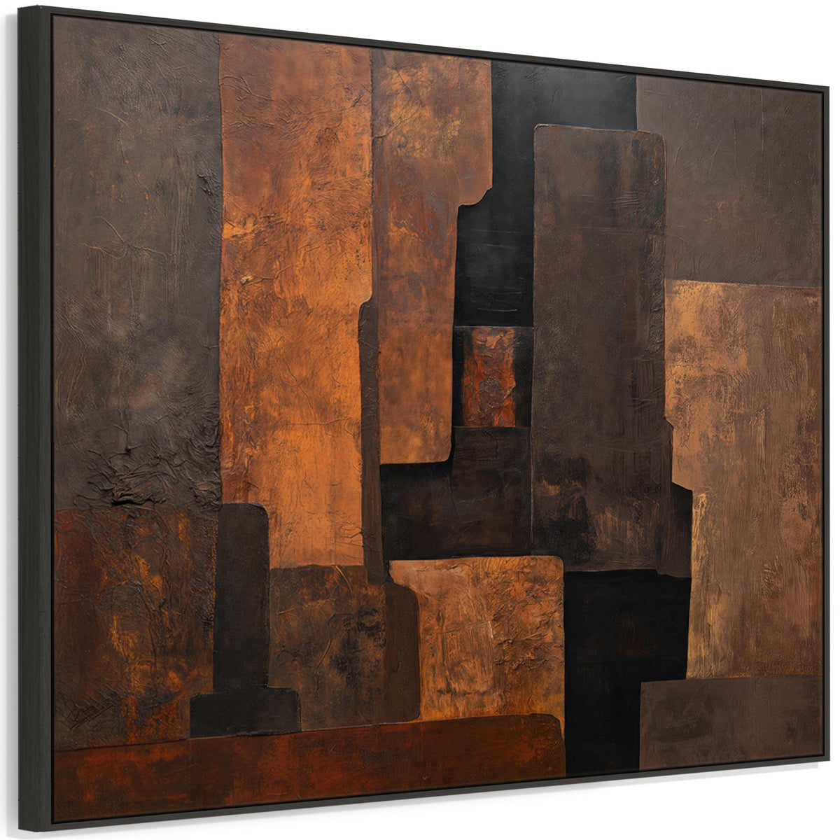 Earth Brown Orange Abstract Wall Art - Rust Shadows – wallfillers.co.uk