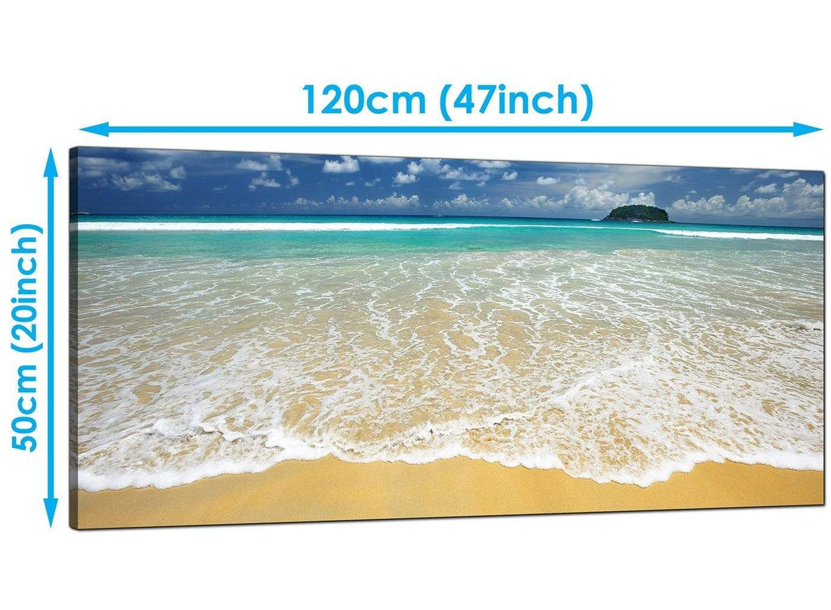 Modern Tropical Ocean Sandy Shore Scene Beach Canvas – wallfillers.co.uk