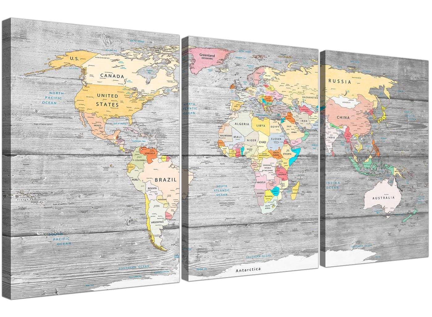 Map of World Canvas Art Print