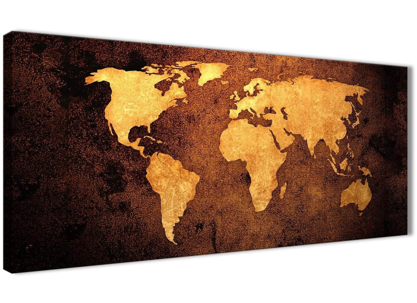Old World Map - Brown Cream Canvas
